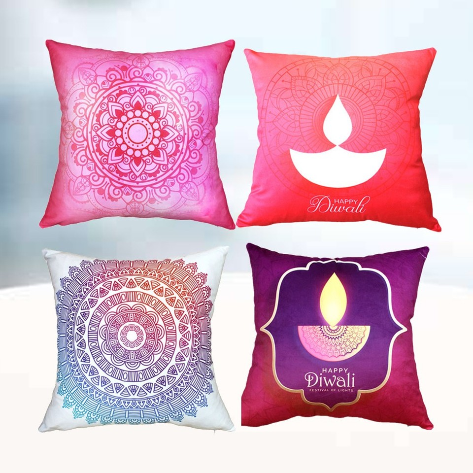 4 Pcs Pillow Protector Square Cases Garden Sofa Cushion Cover Fall ...