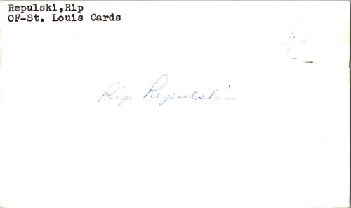 -Rip Repulski- (d.1993) Signed/Autograph/Auto Postcard St. Louis ...