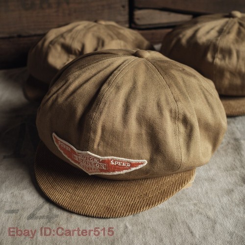 Bronson Retro Motorcycle Biker Cap 1950s Men's Dome Newsboy Painter's ...
