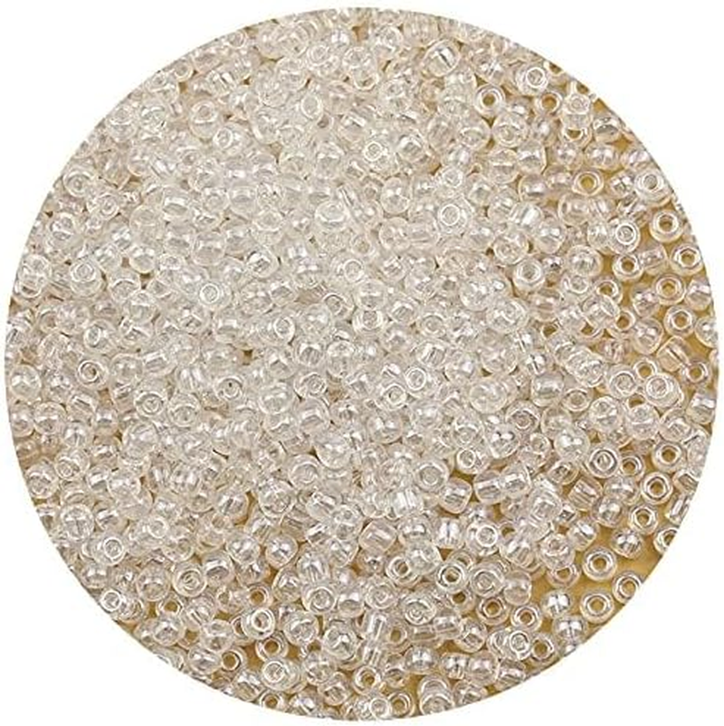 Crystal Pearl Color 4mm Seed Beads About 1200pcs/100Grams in Bag, 6/0 ...