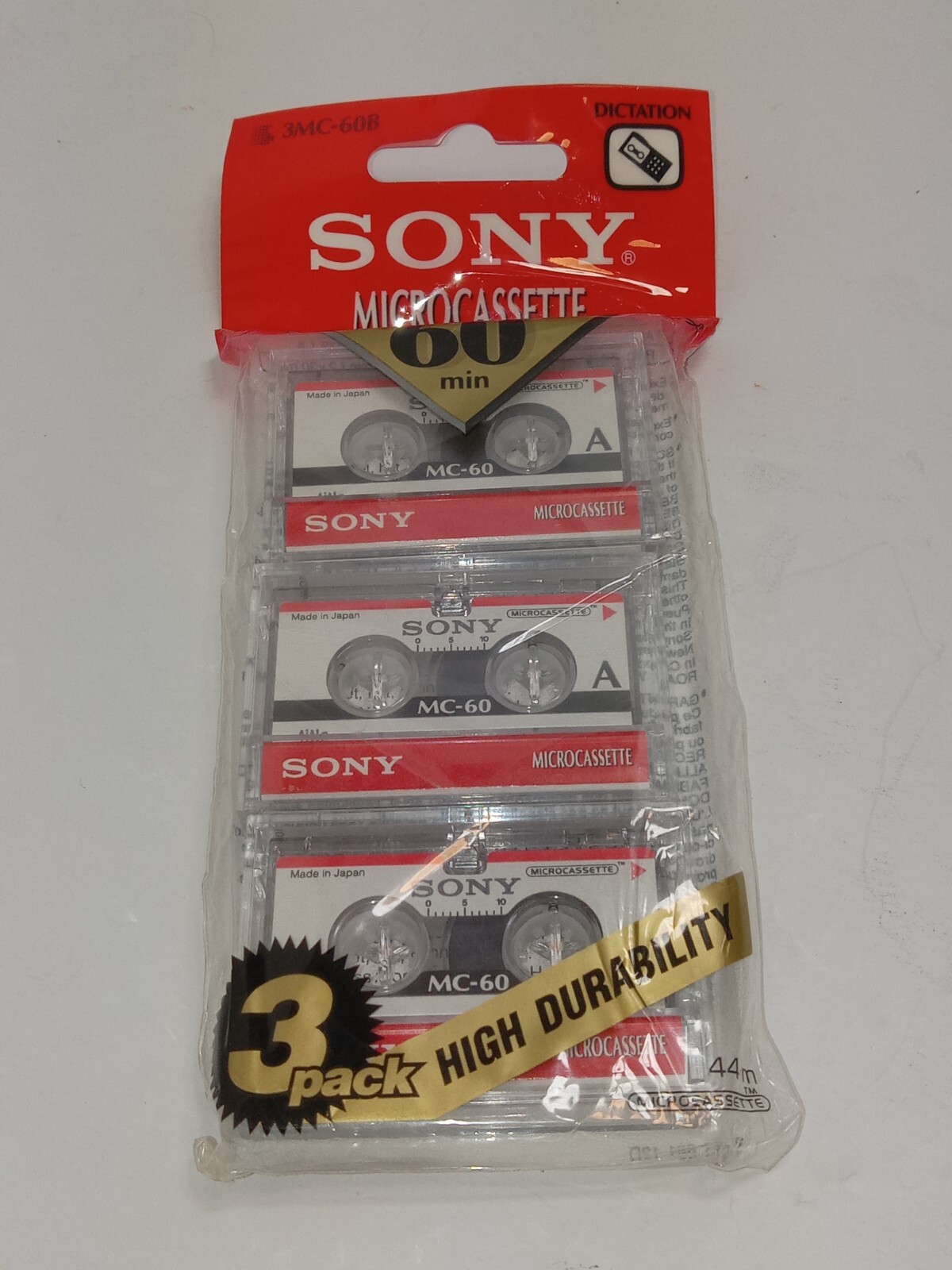 Sony Mc-60 Mc60 Microcassette Blank Cassette Tape Disc 60 Min 3 Pcs ...