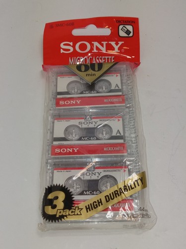 Sony Mc-60 Mc60 Microcassette Blank Cassette Tape Disc 60 Min 3 Pcs ...