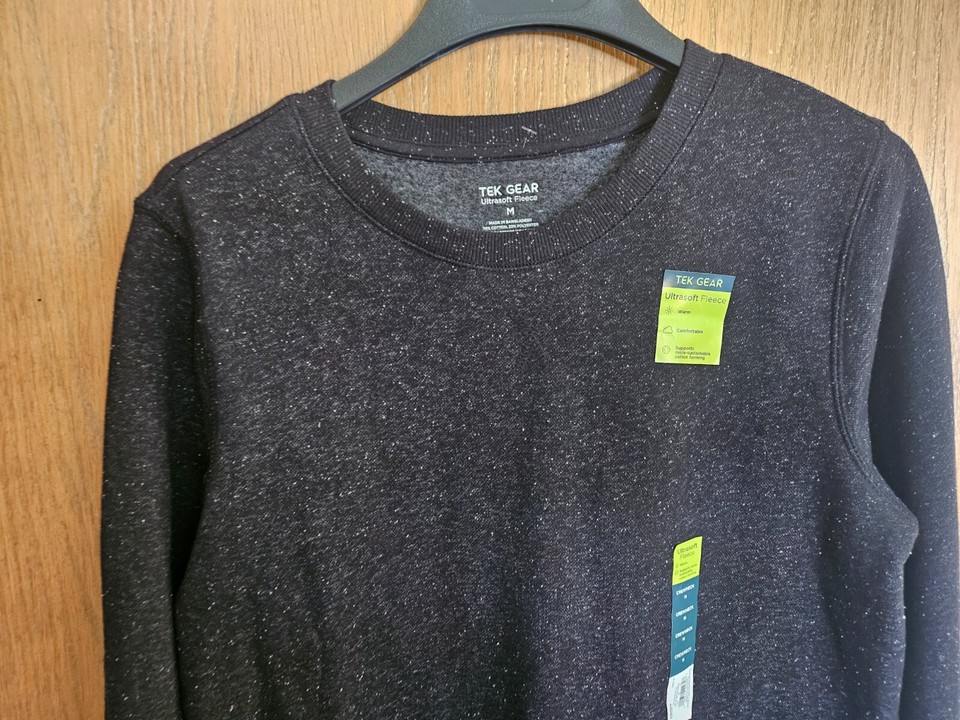 TEC GEAR MENS ULTRASOFT FLEECE PULLOVER, CHARCOAL, THUMB HOLES NWT | eBay