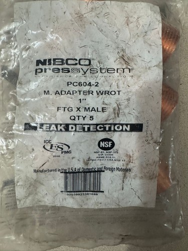 Nibco Pressystem PC604-2 M. Adapter Wrot 1" FTG X Male QTY 5 | eBay
