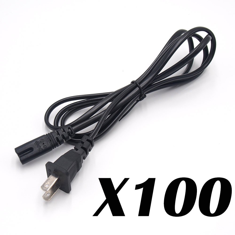 Lot 1-100 US 2 Prong 2Pin AC Power Cord Cable Charge Adapter for PC ...