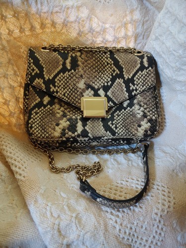 Aldo Python Snakeskin Crossbody Handbag w Decorative Chain | eBay
