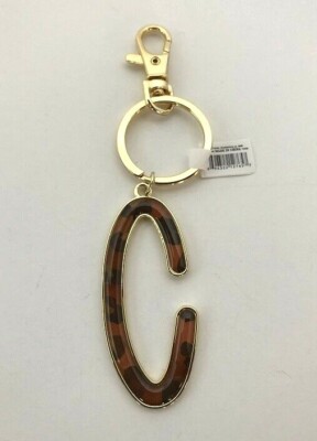 Ganz Safari Leopard Print Initial Letter "C" Keychain Key Chain Ring | eBay