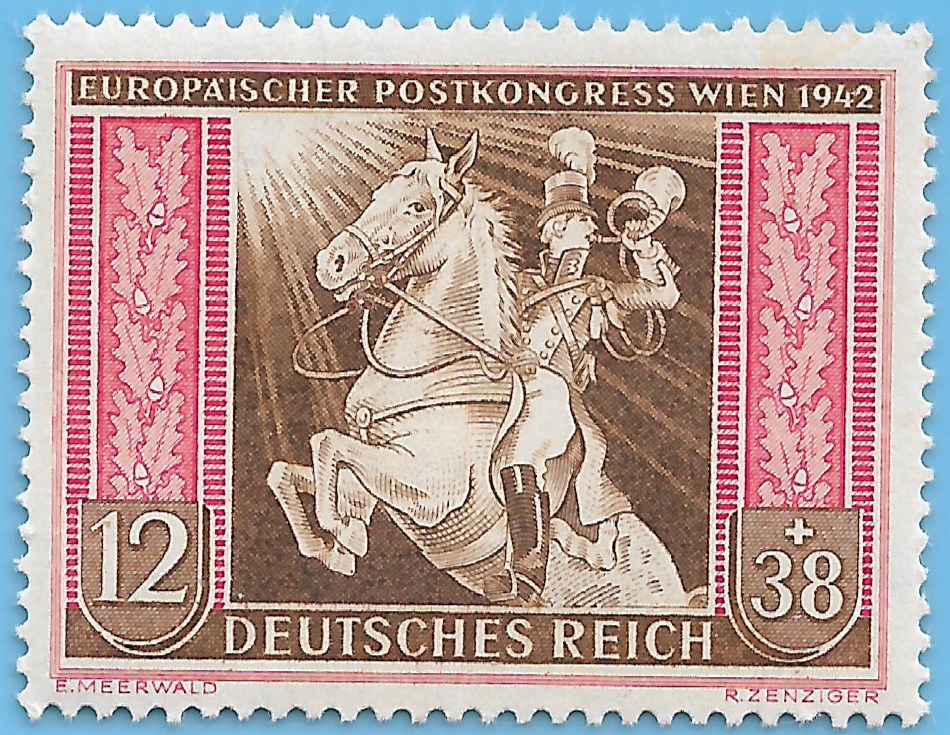 Germany WW2 1942 German Post Congress Wien 12+38 Stamp WW2 ERA Mi# 822 ...