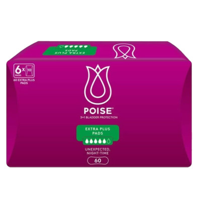 New Poise Extra Plus Pads 2 x 60 Pack | eBay