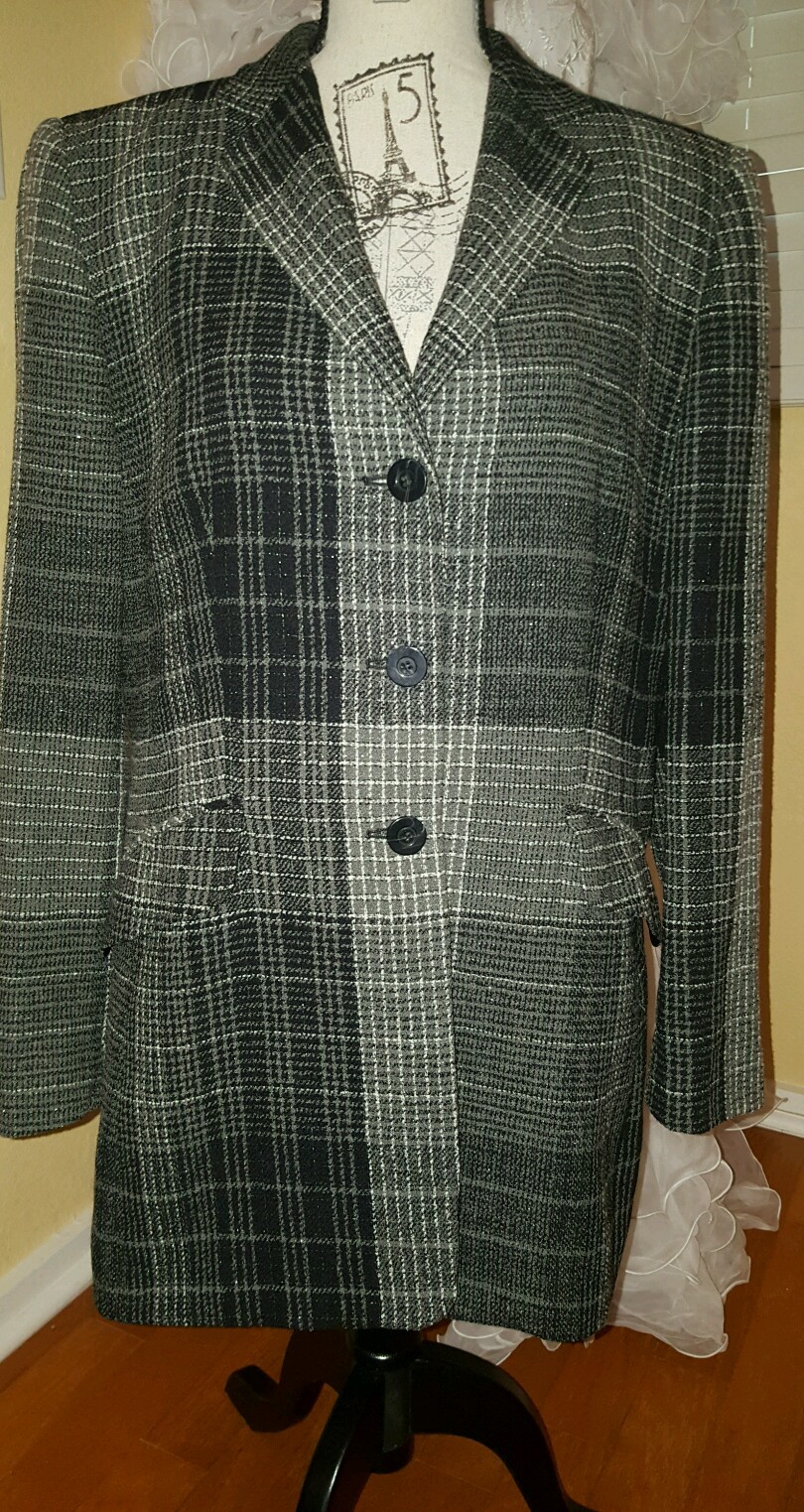 BASLER Black Wool Blend Tweed Jacket size Eur 42 | eBay