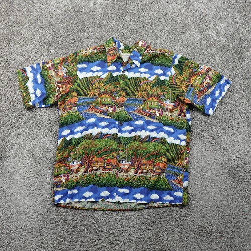 Vintage Reyn Spooner Hawaiian Shirt Mens Large Tiki Beach Island Guy ...