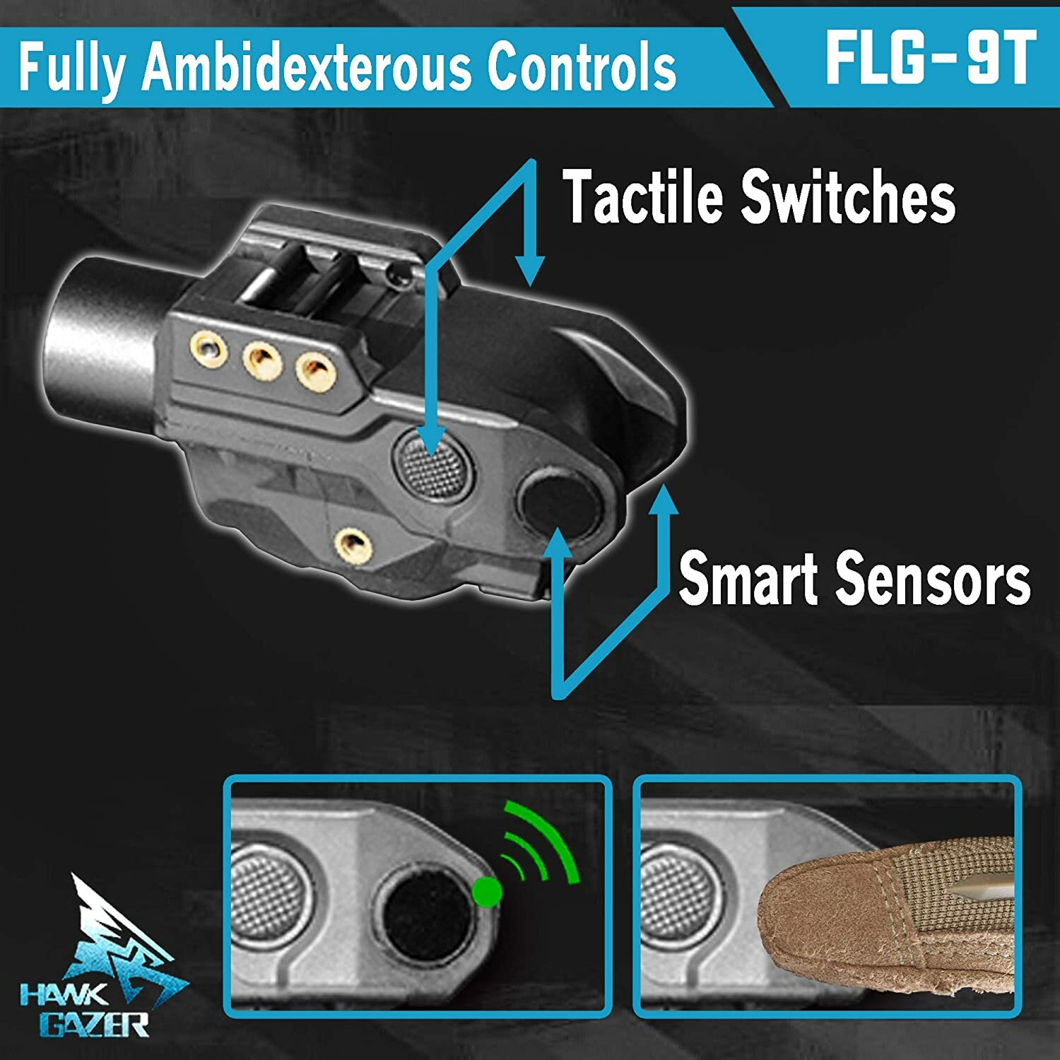 HAWK GAZER Green Laser Light Combo for Pistol Handgun Gun, USB ...