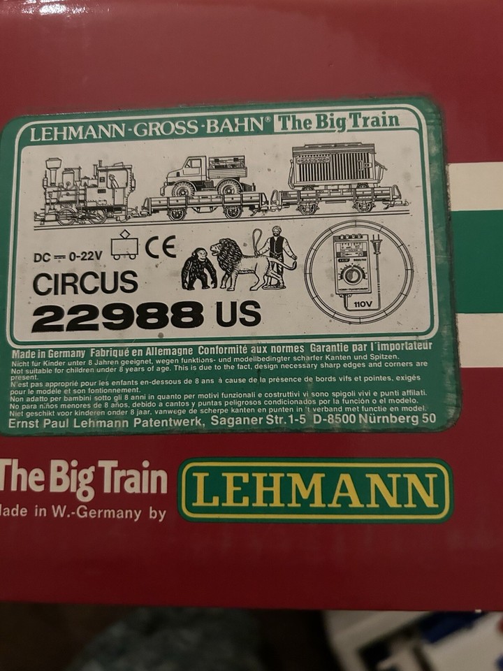LGB Circus Train Set 22988 The Big Train Made In West Germany with MANY ...