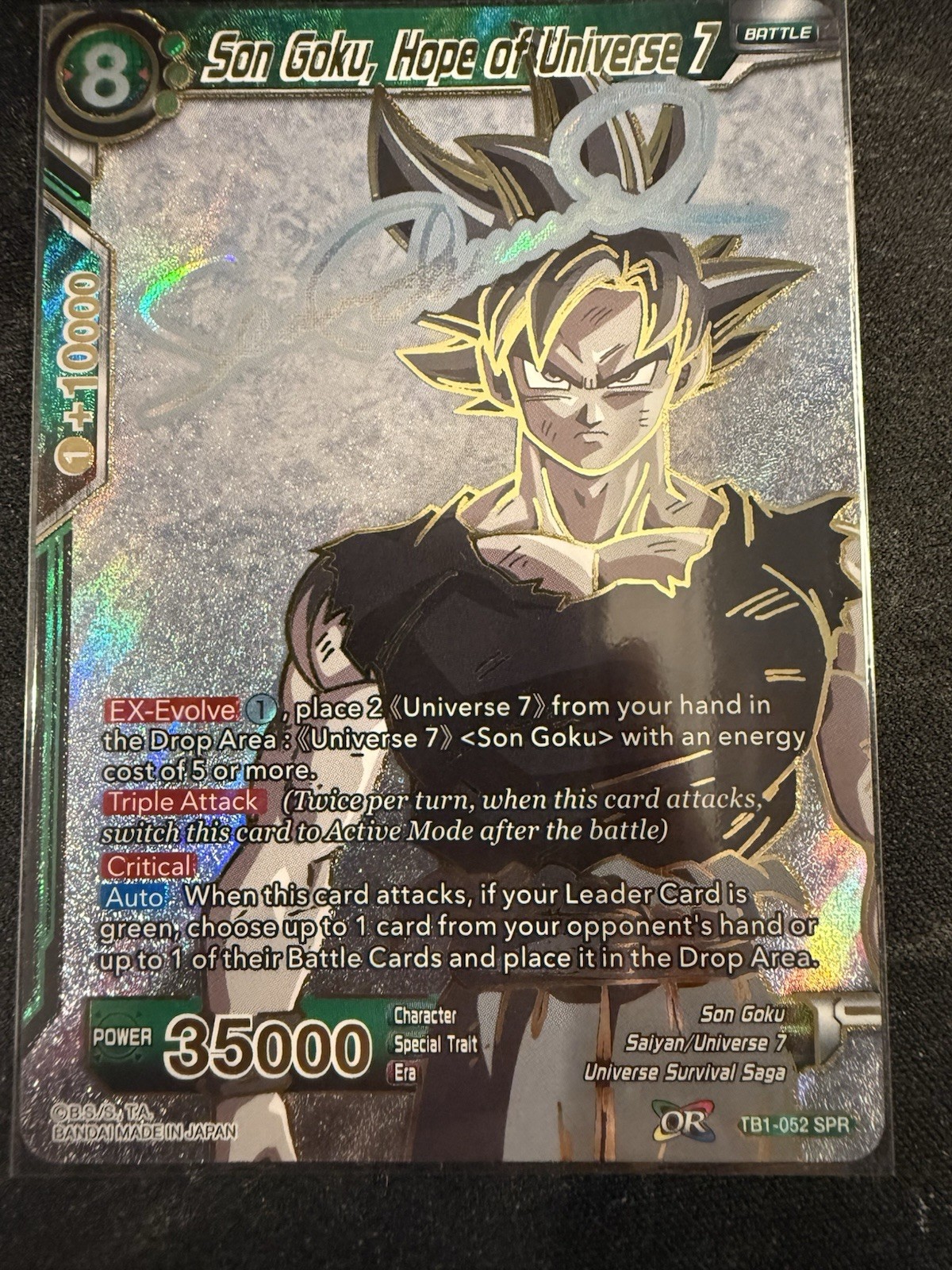 Dragon Ball Super CCG - Son Goku, Hope of Universe 7 SPR Signature Card ...