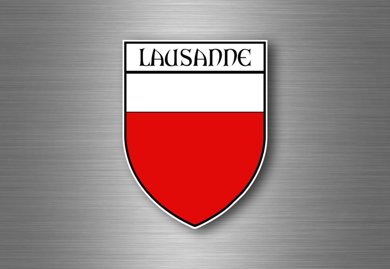 Sticker decal souvenir car coat of arms shield city flag switzerland ...