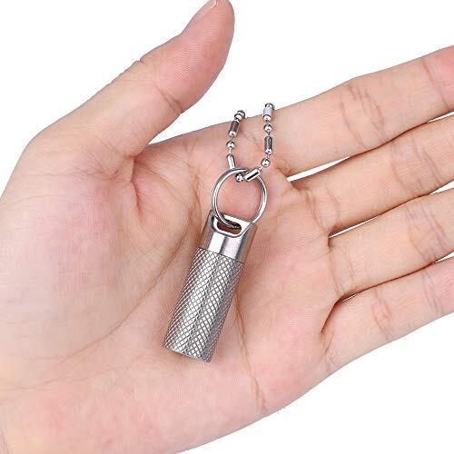 Mini Pill Fob Titanium Pill Holder with Keychain and Necklace for ...