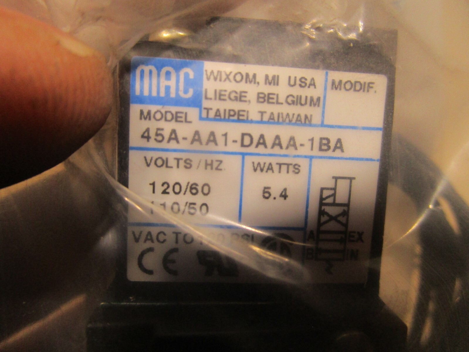 MAC 45A-AA1-DAAA-1BA SOLENOID VALVE, R0415 | eBay