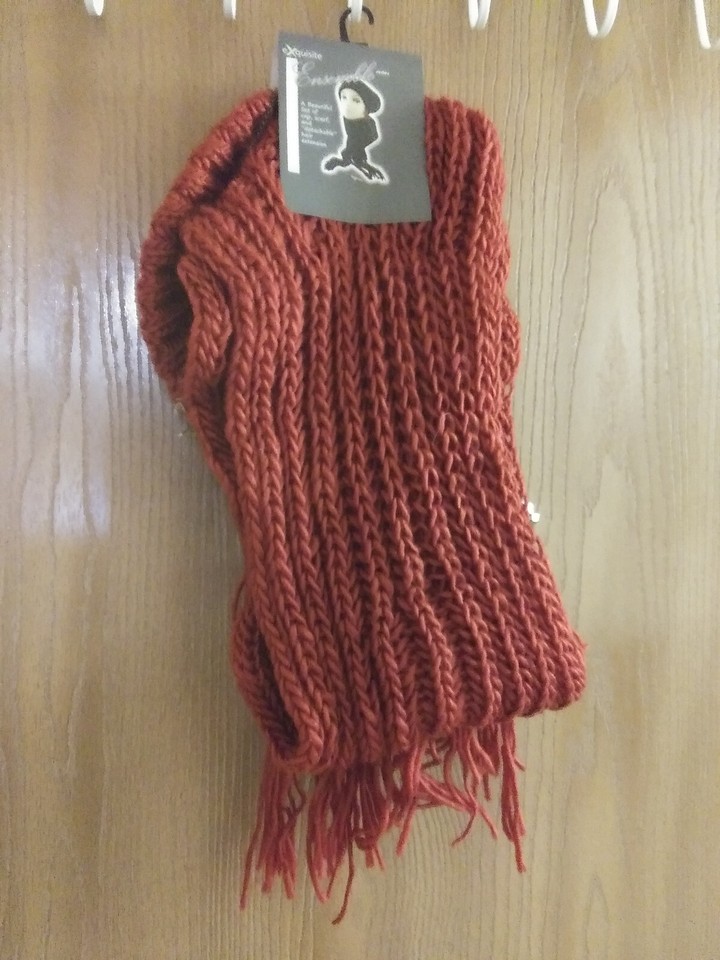 Ladies' Hat and Scarf Set with Detachable Hair Extension -Reddish by ...