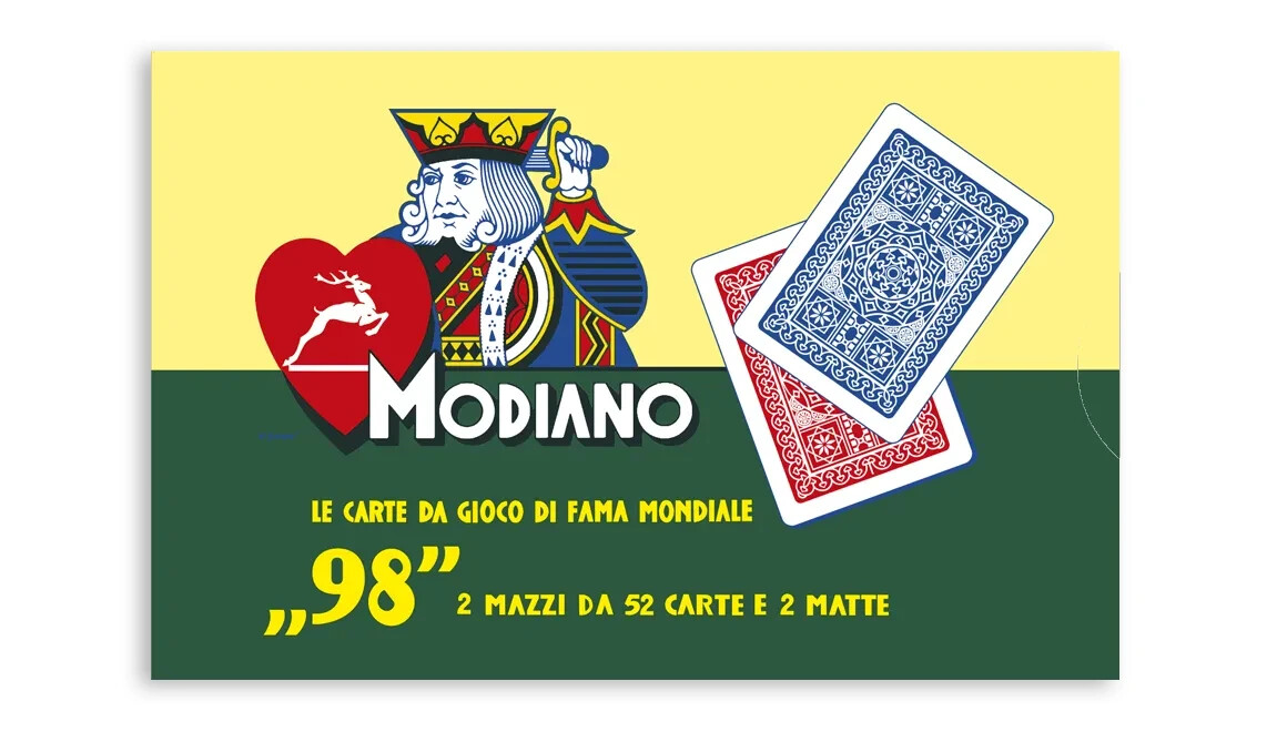 Modiano 98 Poker 2 Cards Decks Set Red Blue Back Poker Size Made in ...