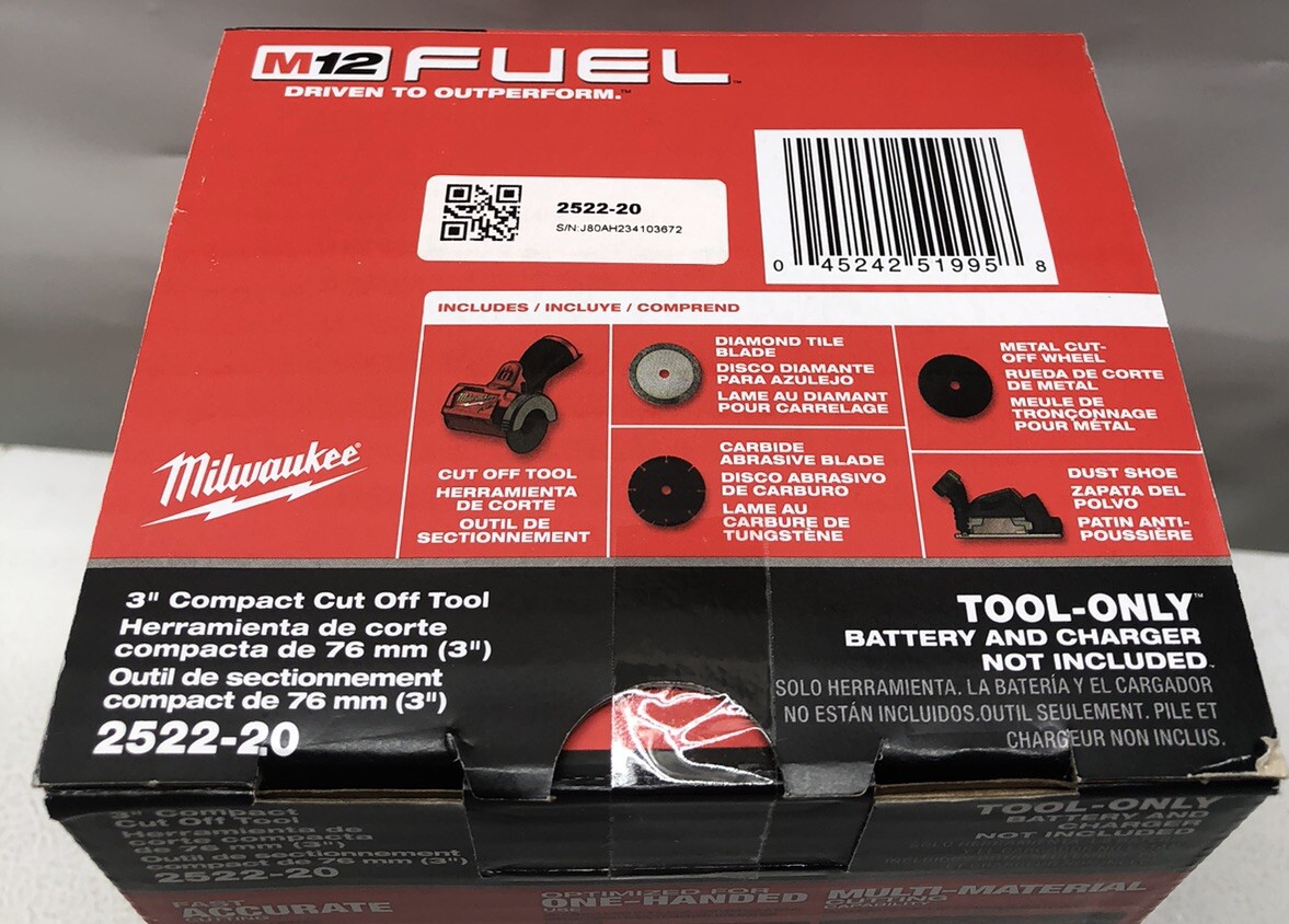 Milwaukee 2522-20 M12 FUEL 3 in. Compact Cut Off Tool (Bare Tool ...