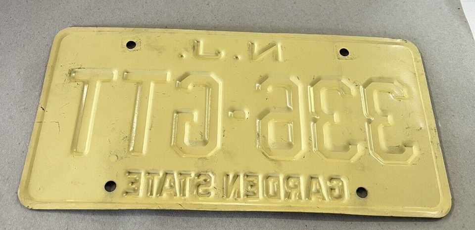 NEW JERSEY GARDEN STATE LICENSE PLATE TAG 336-GTT YELLOW AND BLACK | eBay