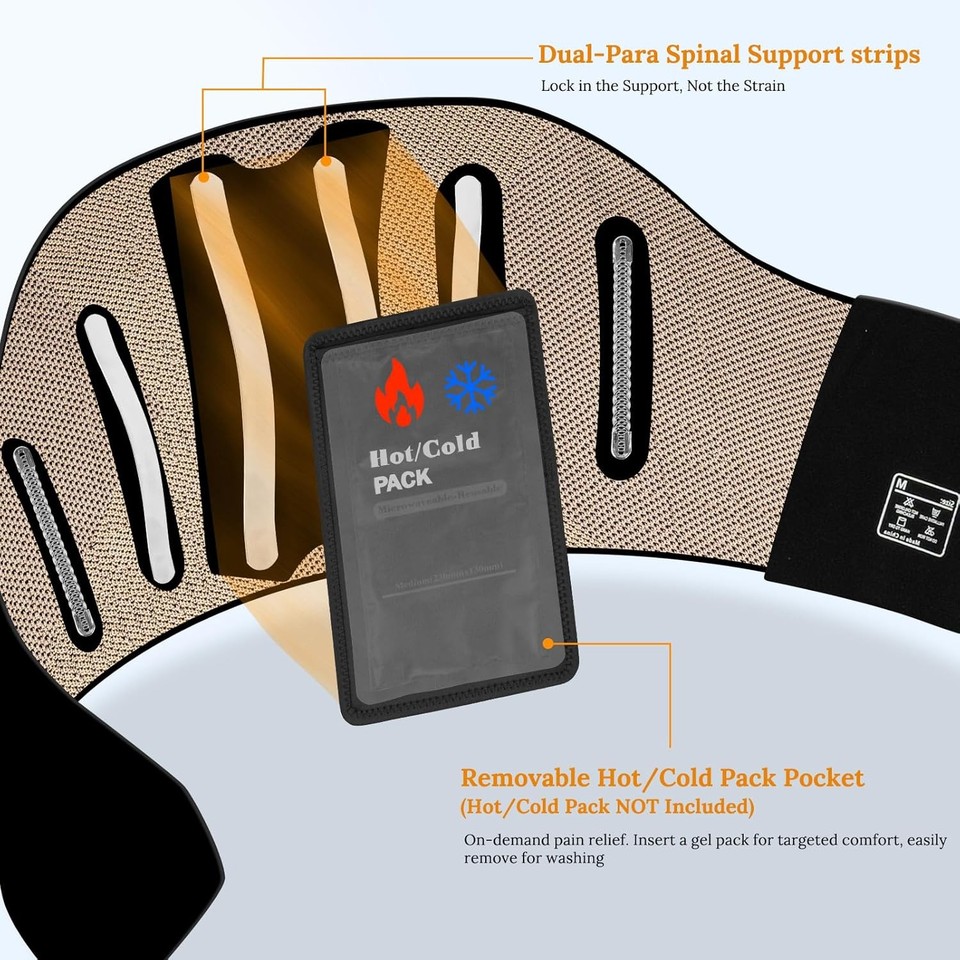 Copper Back Brace for Lower Back Pain with Composite Support Technology ...