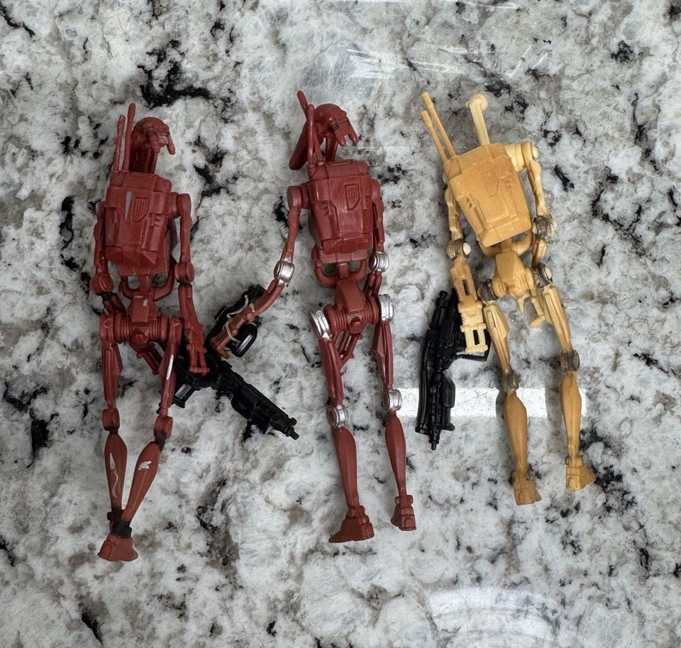 Star Wars 30th Anniversary Battle Droids Red and Tan Saga Legends | eBay