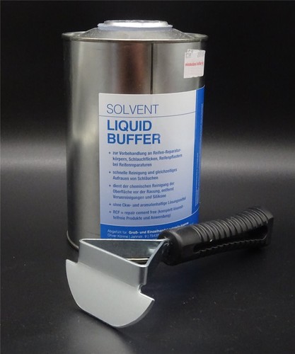 1x1 Liter LIQUID BUFFER+ 1x Reifenschaber Gummi Schlauch Latex Reinigen ...