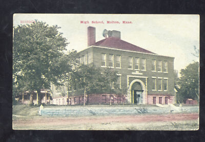 HOLTON KANSAS HIGH SCHOOL BUILDING VINTAGE POSTCARD HUGHES DERRY PA ...