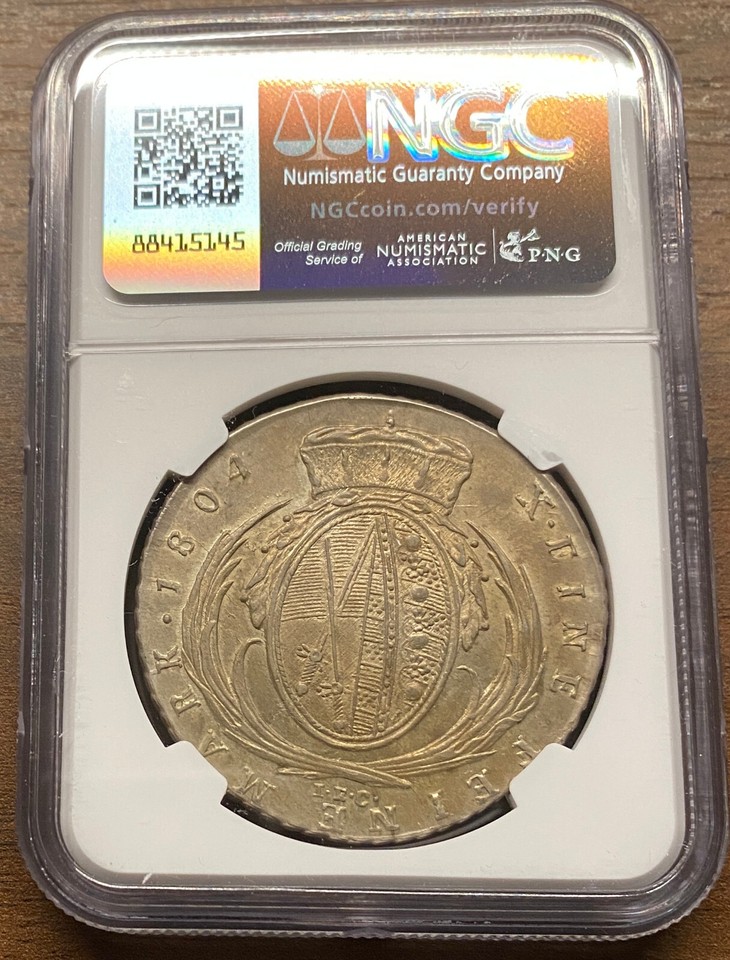 1804 Germany State Saxony IEC Taler Coin NGC MS62 Thaler UNC Golden ...