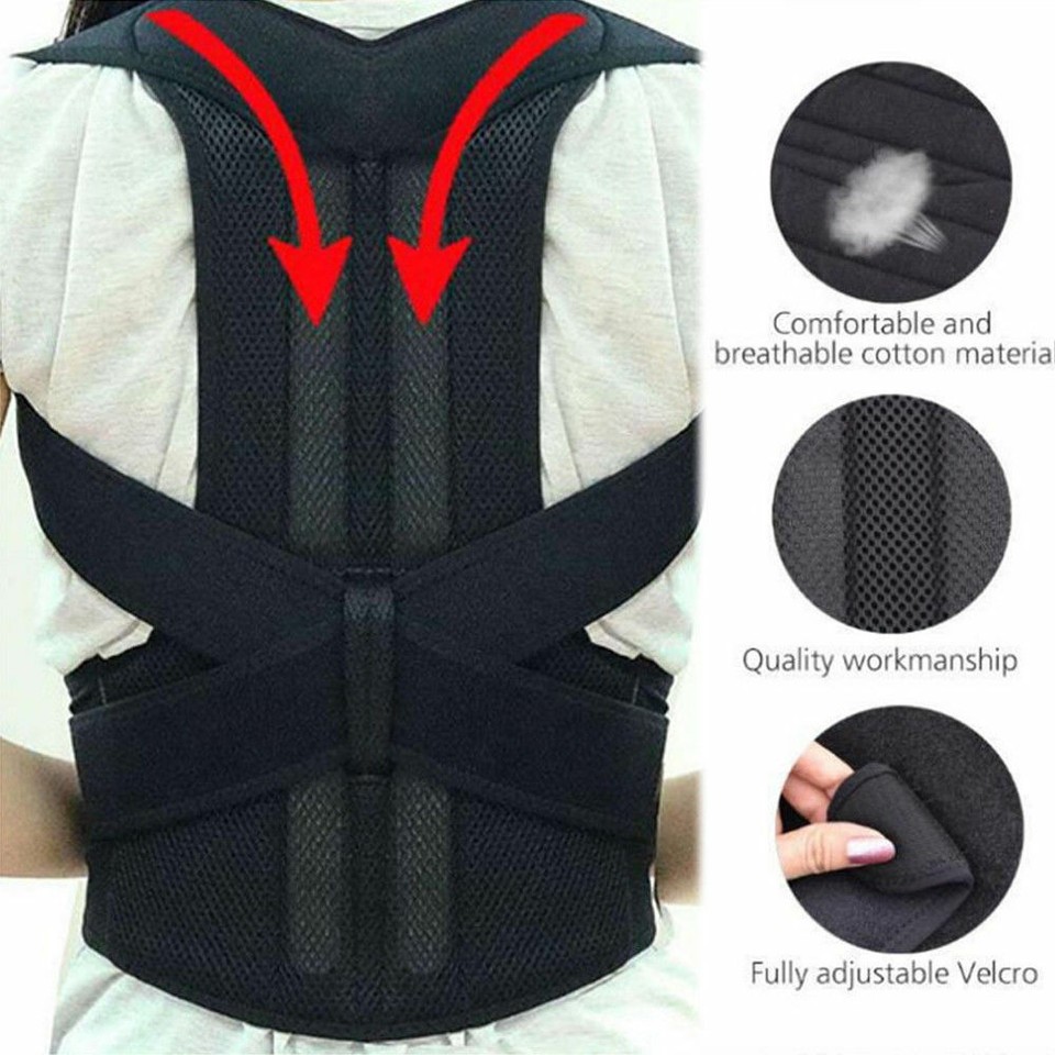 Back Posture Corrector Full Back Support Back Brace Straightener Neck ...