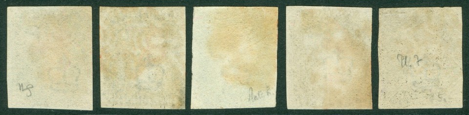 SG 2 1840 1d blacks x5. KA & GF plate 1b, KF plate 2, NH & PH plate 7 ...