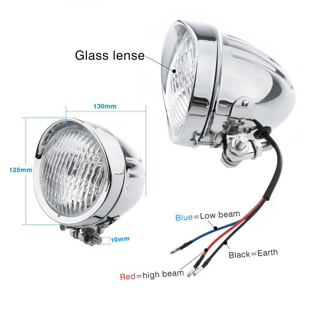 Motorcycle Headlight for Bobber Chopper Springer Chrome Clear | eBay
