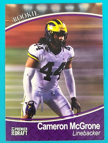 2021 SAGE Premier Draft Purple #72 Cameron McGrone Michigan FOOTBALL ...