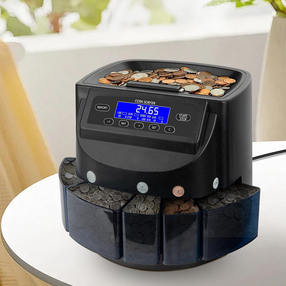 Coin Counter Coin Sorters Machine - with LCD Display for USD Coin 1￠ 5 ...