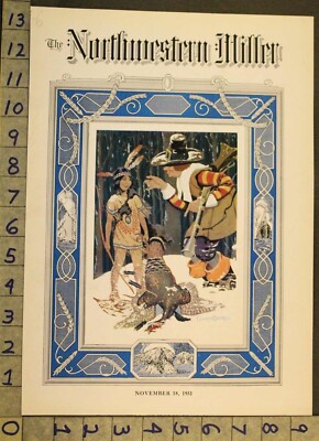 1931 CONRAD DICKEL HOLIDAY THANKSGIVING PILGRIM NATIVE INDIAN ART COVER ...
