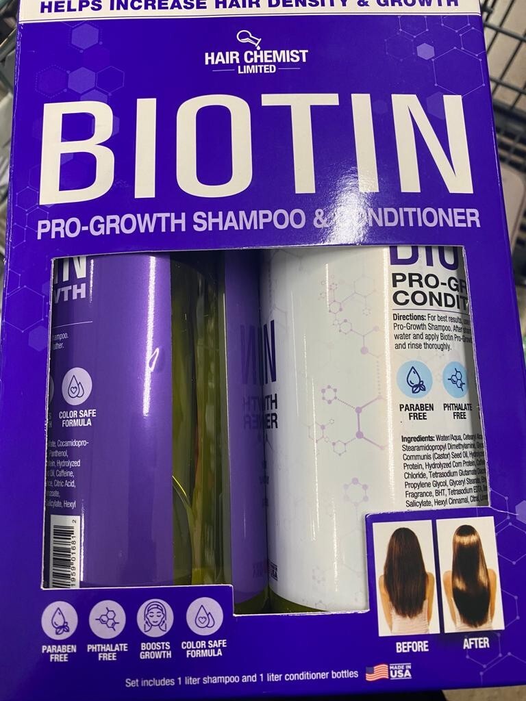 Hair Chemist Biotin Pro-Growth Shampoo & Conditioner Set - 33.8oz for ...