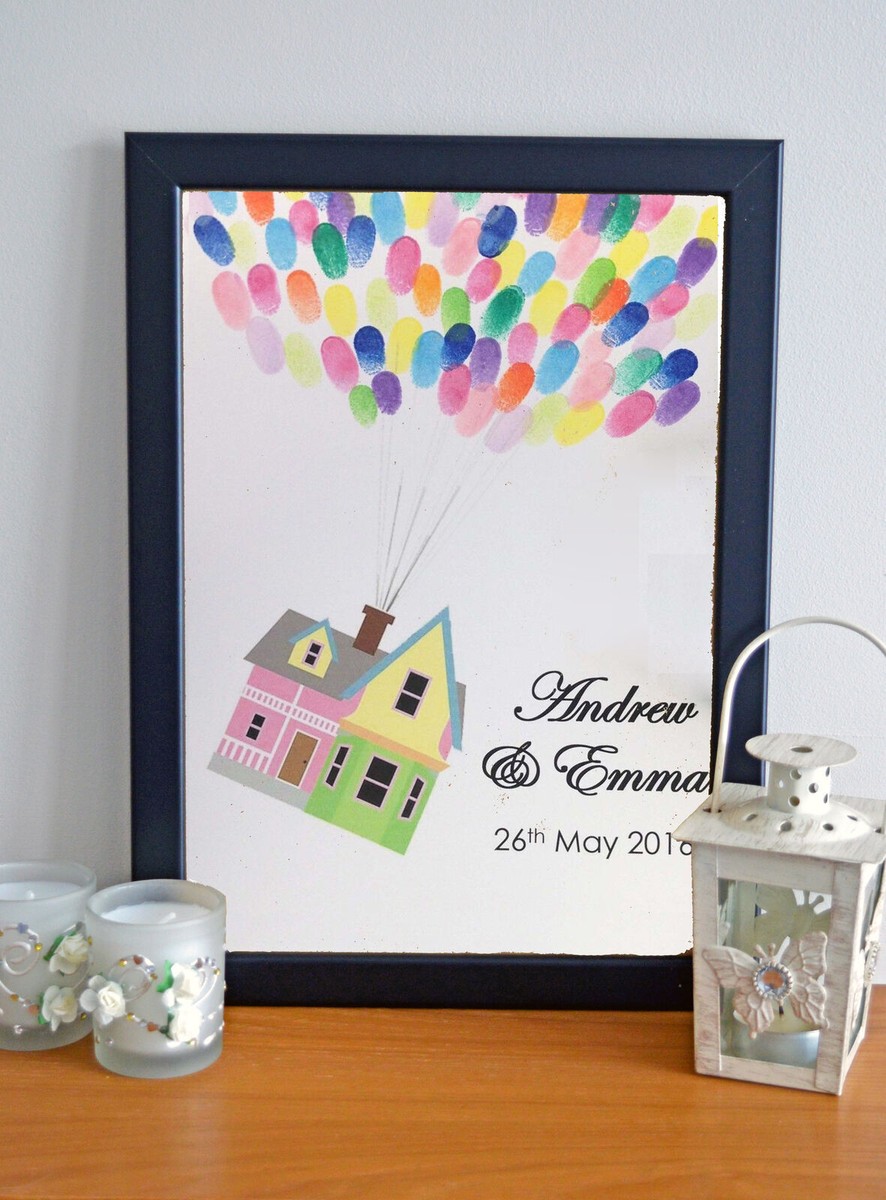 House For Thumbprint Guestbooks Weddings Fingerprint Balloon Wedding