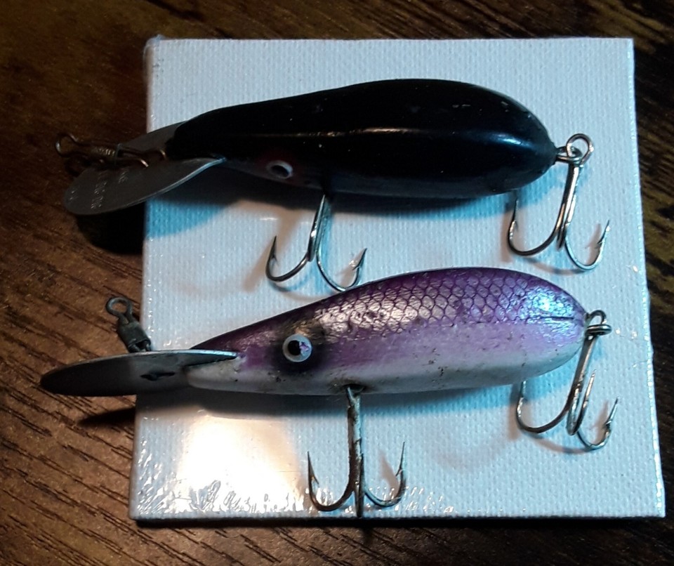 (2) Vintage Burke "Little Big Dig" #2016 Rubber Fishing Lures. Black ...