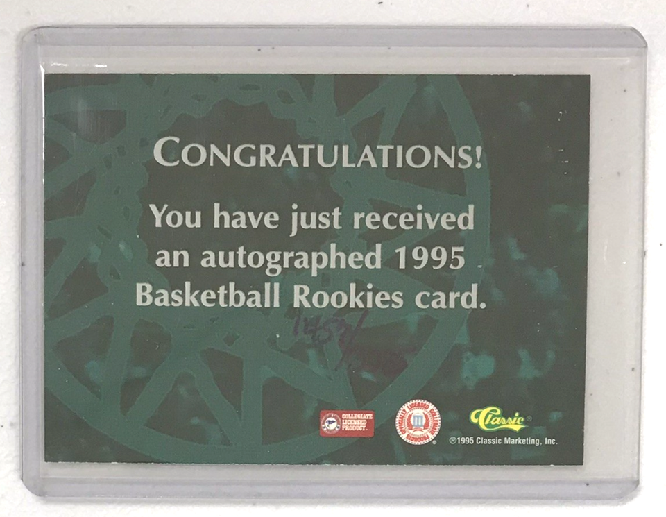 Arthur Agee Autographed 1995 Classic Rookies Basketball Card #'d 1457/ ...