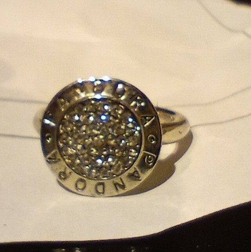 Sterling Silver Retired PANDORA Signature Logo Infinity Circle Ring Sz ...