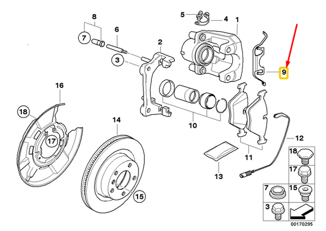 OEM BMW 1 E87 Rear Anti Rattle Spring Performance 1157046 34211157046 ...