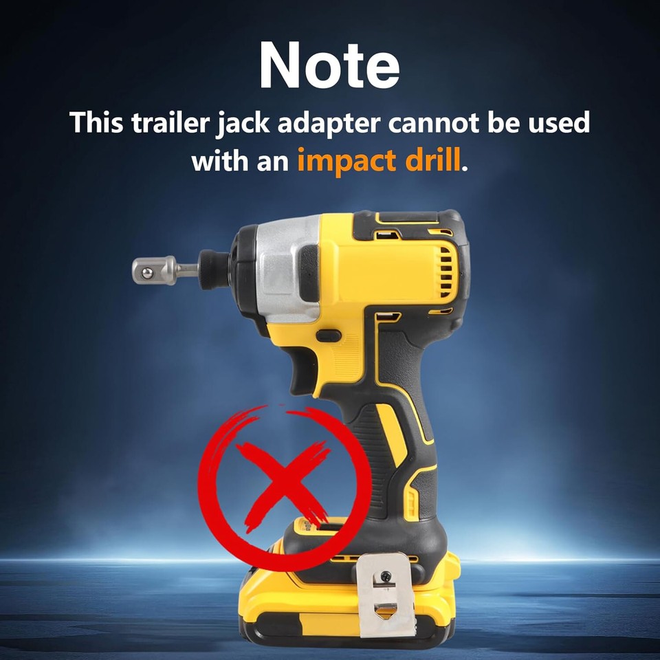 Trailer Jack Drill Adapter w/1/2 in Socket Bit for 1 Inch Jack Drive ...