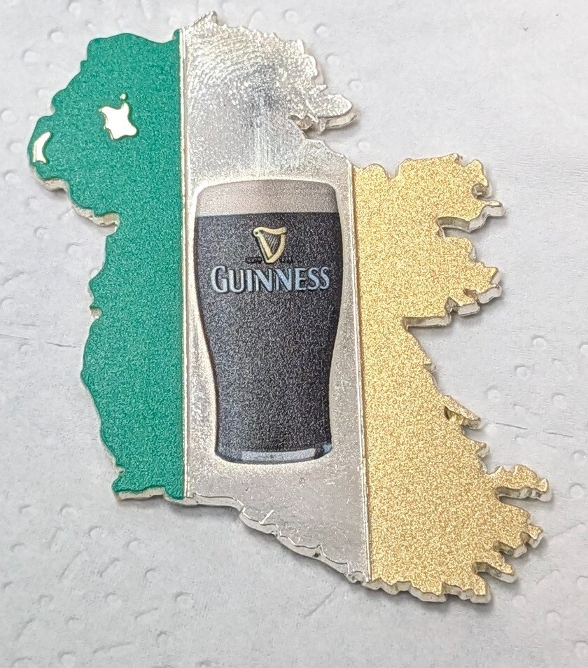 Guinness Gold Silver Ireland Map Flag Coin Bottle Label Dublin Pub Beer ...