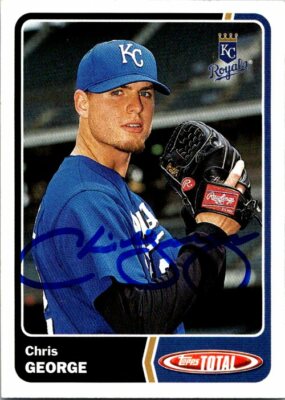 Chris George autographed baseball card Kansas City Royals 2003 Topps ...