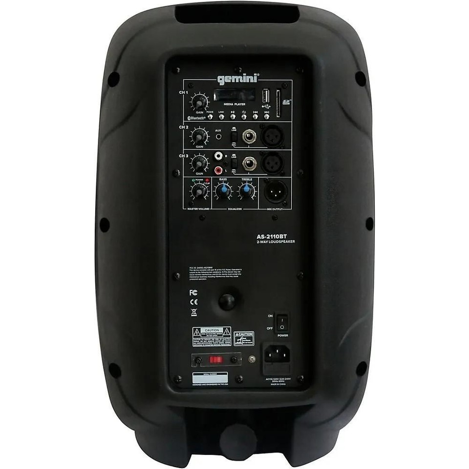 Gemini Sound AS-2110BT Active 10 Inch Woofer 1000W Watt DJ Monitor | eBay