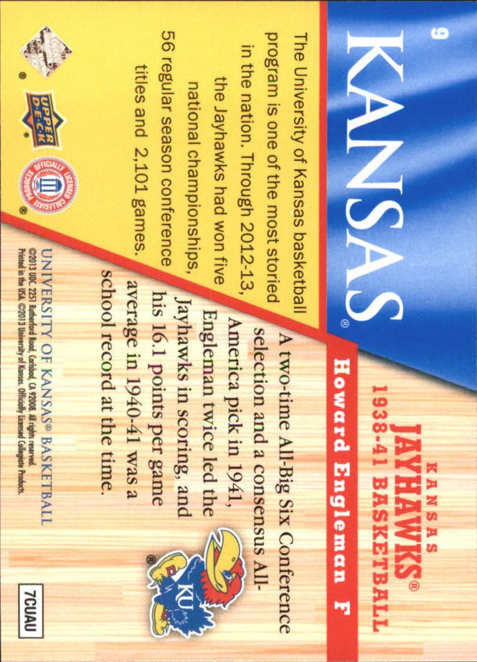 2013 Upper Deck Kansas #9 Howard Engleman | eBay