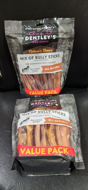 Dentley’s Dog Chews Mix of Bully Sticks Value Pack For Moderate & Heavy ...
