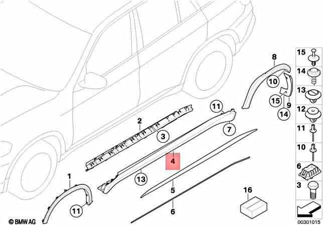 Left Rocker Panel Molding 35i Sill Cover 51777163555 MINT Black BMW E70 ...