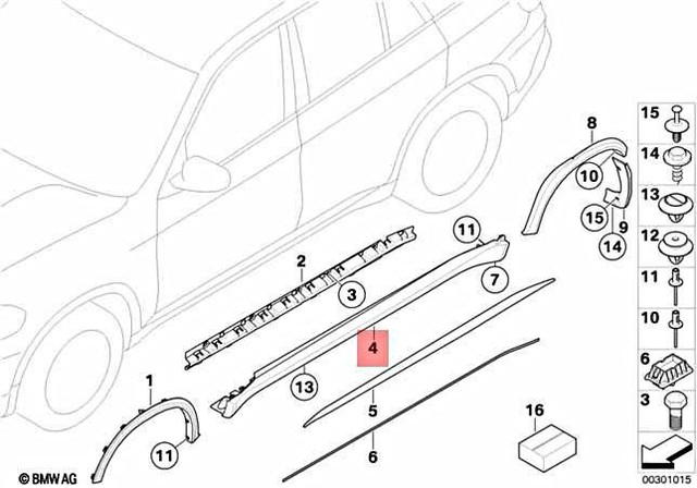 Left Rocker Panel Molding 35i Sill Cover 51777163555 MINT Black BMW E70 ...